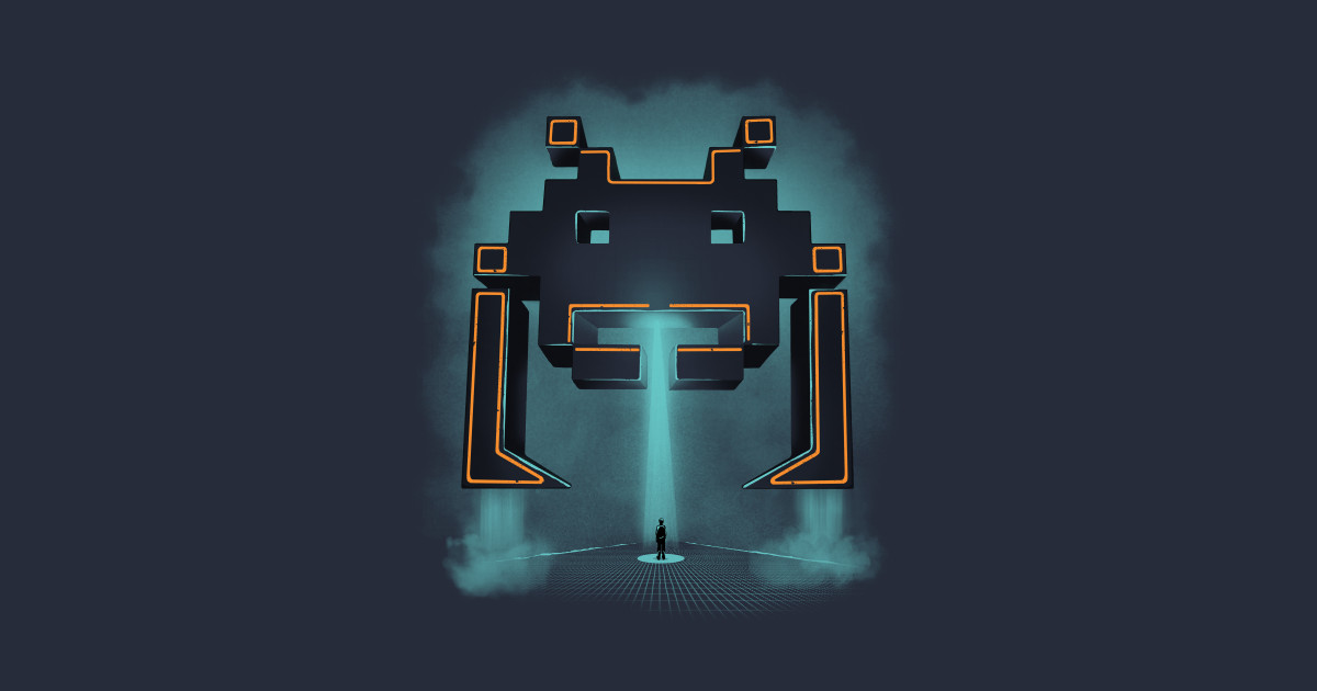 Grid Invader - Space Invaders - T-Shirt | TeePublic