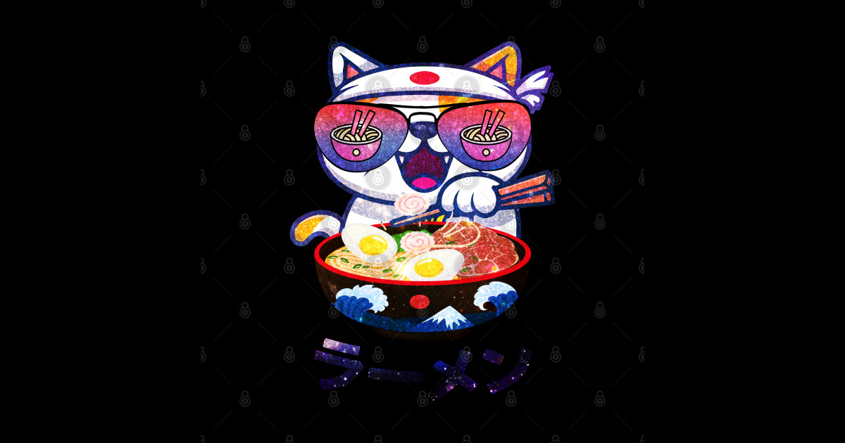 Ramen Cat - Ramen Cat - Sticker | TeePublic