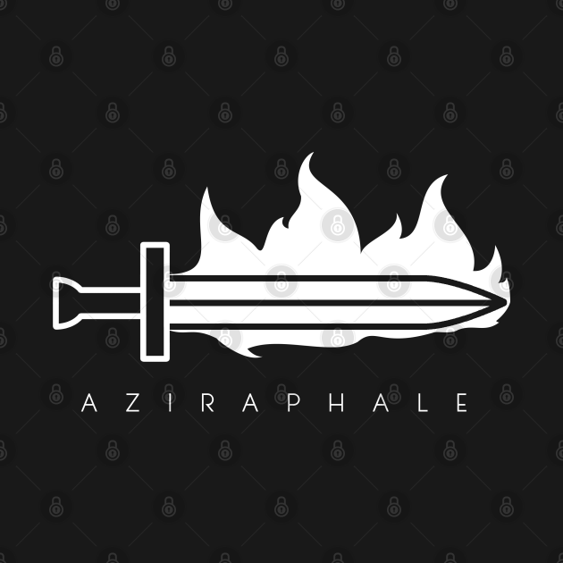 Aziraphale flaming sword - Good Omens - T-Shirt | TeePublic