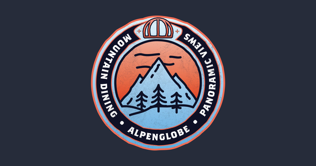 Alpenglobe Mountain Badge - Graphic - T-Shirt | TeePublic