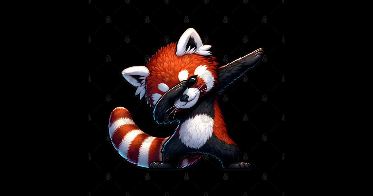 Red Panda Dab Dabbing Bear - Red Panda - Sticker | TeePublic