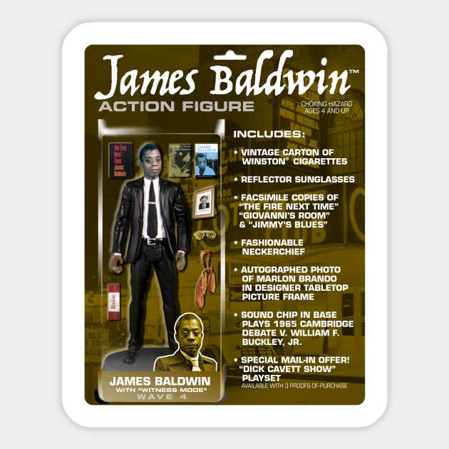 James Baldwin™ Action Figure - James Baldwin - Sticker | TeePublic