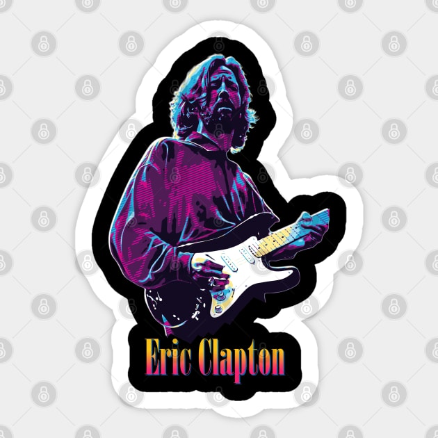 Eric Clapton Retro Style - Eric Clapton - Sticker | TeePublic