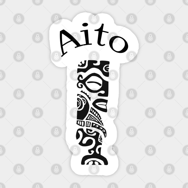 TIKI AITO (black) - Tiki - Sticker | TeePublic