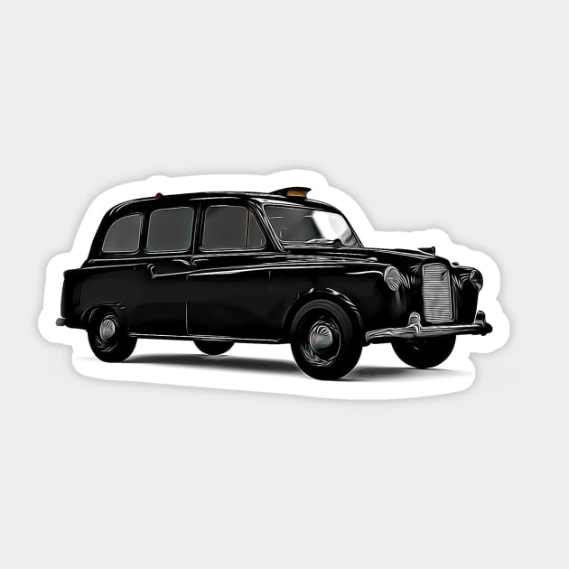 London Black Cab Cartoon - Bowler - Sticker | TeePublic