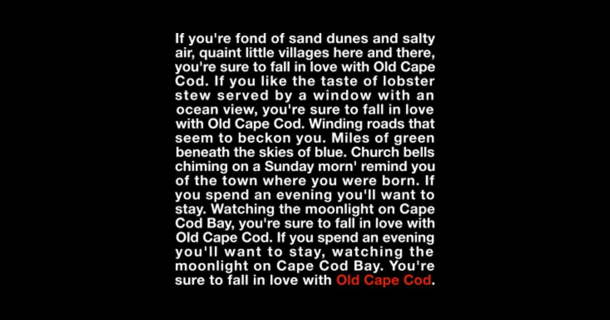 Old Cape Cod (White Lettering) - Cape Cod - Posters and Art Prints ...