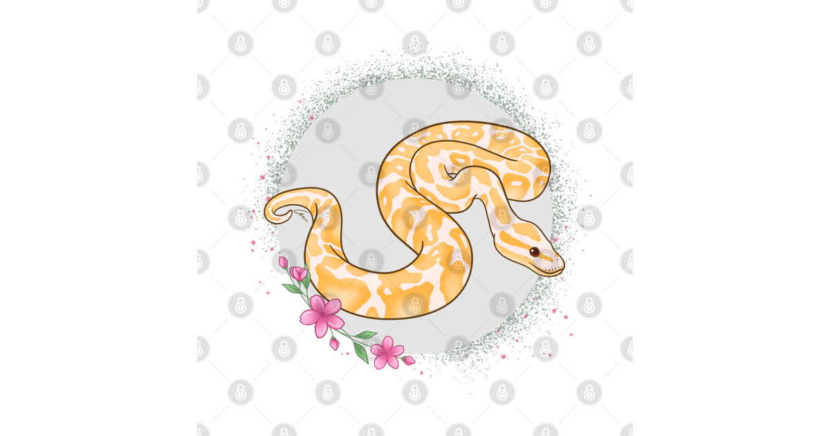 Albino Ball Python Floral Theme - Albino Ball Python - T-Shirt | TeePublic
