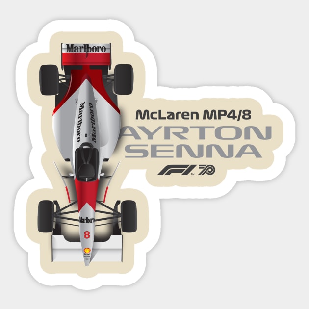 Ayrton Senna Car - Ayrton Senna F1 - Sticker | TeePublic