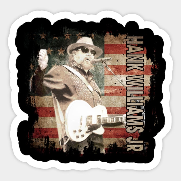 Flag vintage retro american idol hank singer - Williams Hank - Sticker ...