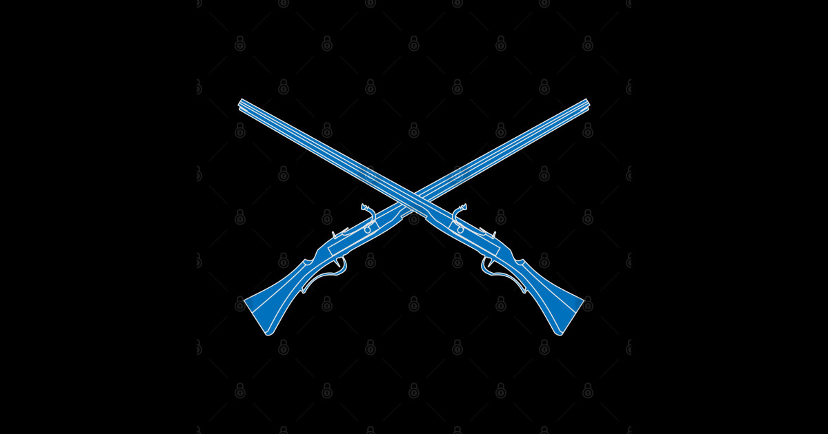 Crossed Muskets (Blue) - Musket - Sticker | TeePublic