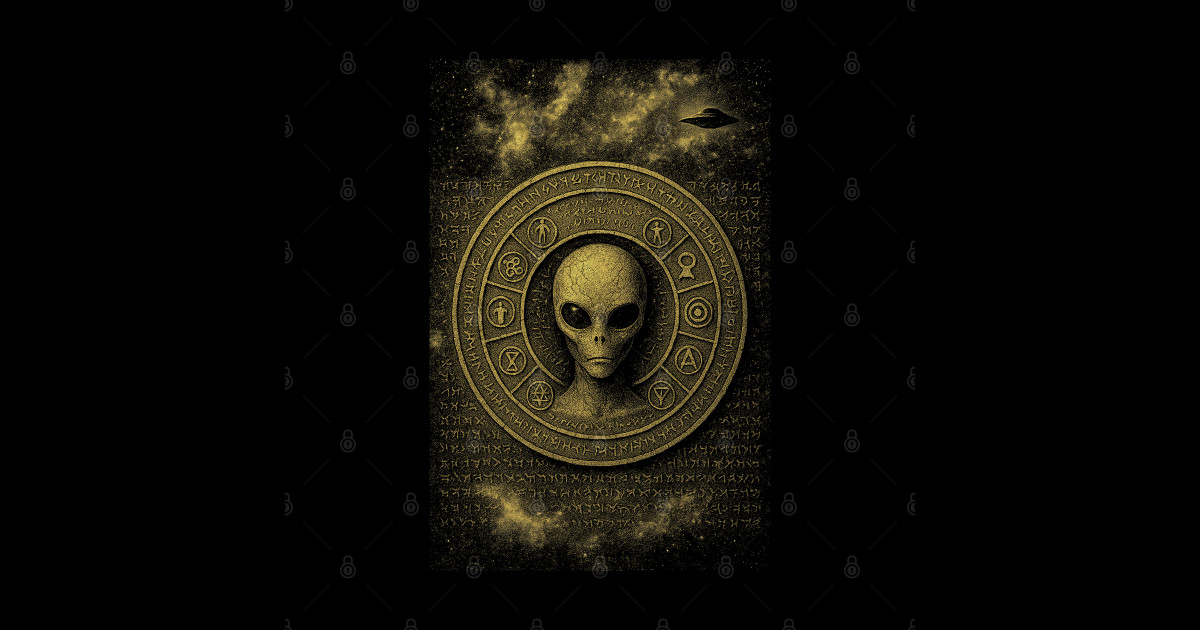 Alien Seal – Ancient Cosmic Language Circle - Alien Ufo - Sticker ...