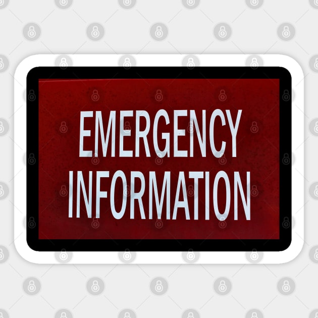 Emergency Information - Graphic Print Art - Sticker | TeePublic