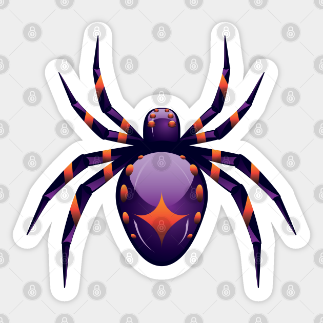 Cartoon Purple Spider - Spider - Sticker | TeePublic