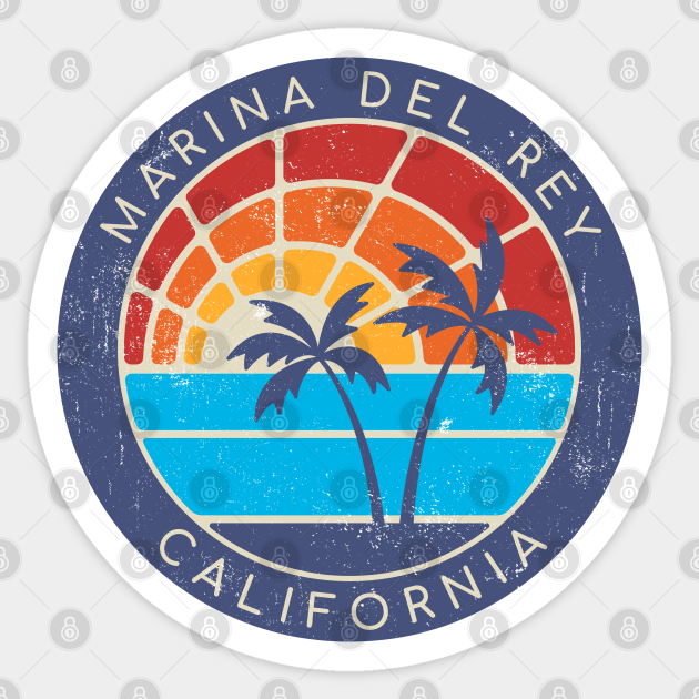 Marina del Rey, California - Marina Del Rey California - Sticker ...
