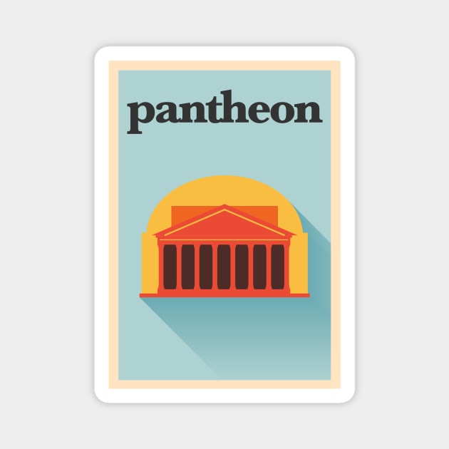 Rome Poster Design - Pantheon - Magnet | TeePublic