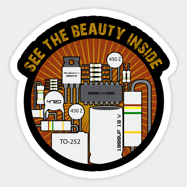 Resistor Beauty Inside Funny Electronics - Funny Electronics - Sticker ...