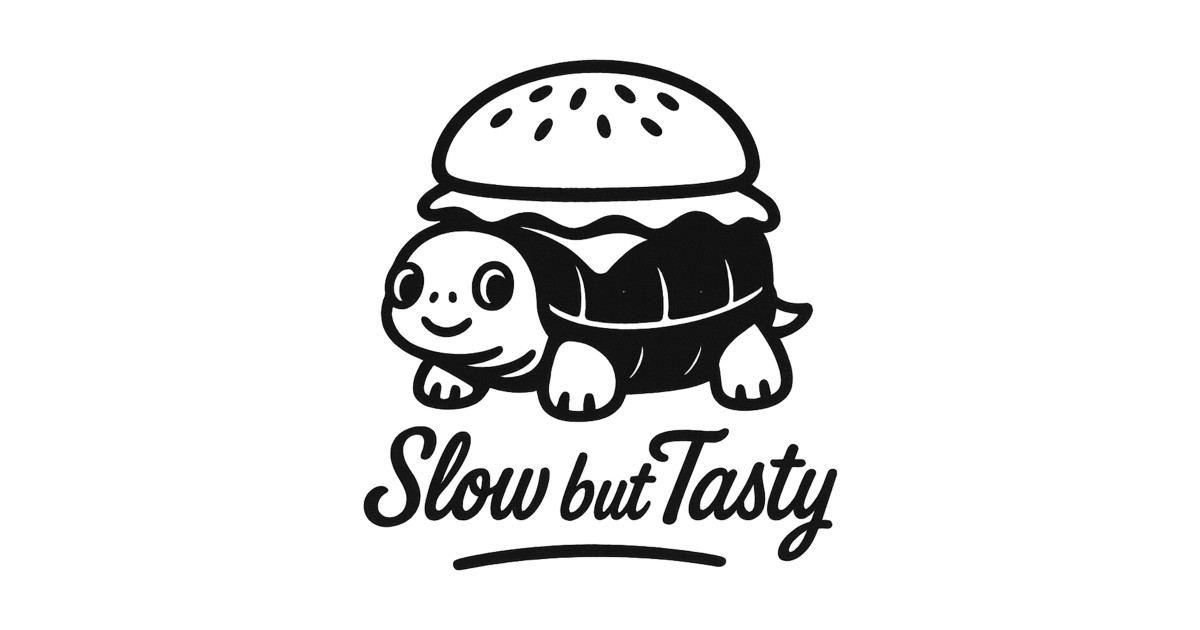 Slow but Tasty – Cute Turtle Burger Pun - Turtle Burger - T-Shirt ...