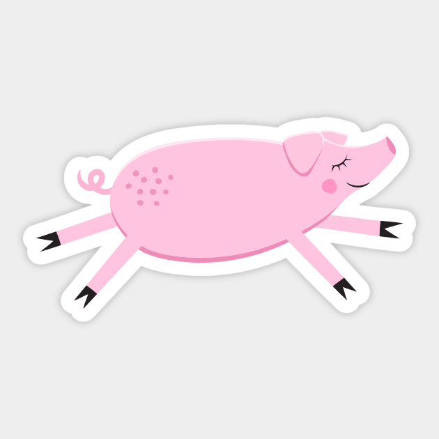 Happy pig - Pig - Sticker | TeePublic
