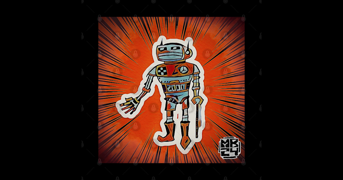 Grumpy Bot - Robots - Sticker | TeePublic