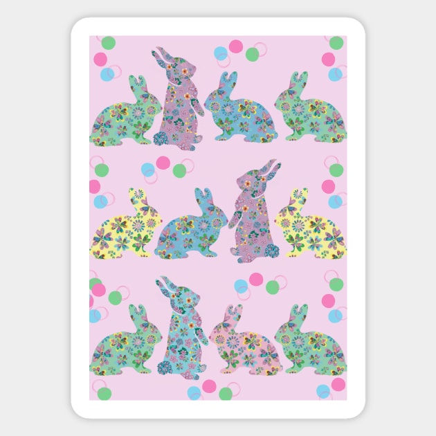 Easter Bunny Cute Rabbits - Easter - Sticker | TeePublic
