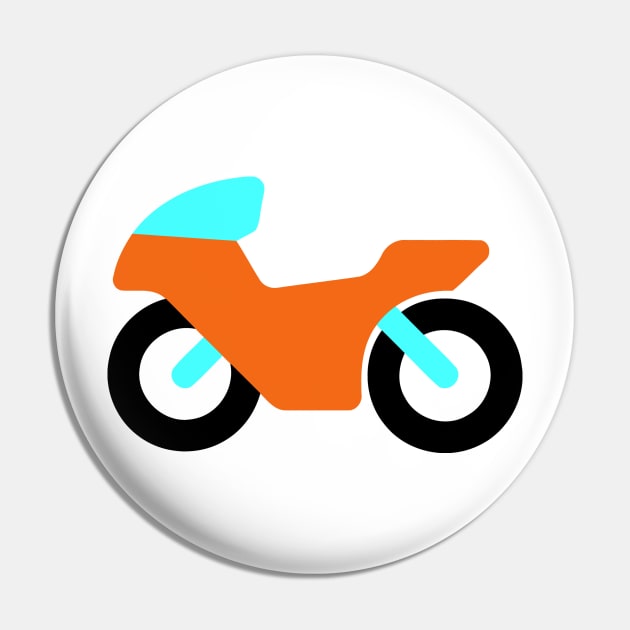 Motorcycle Emoticon - Emoji - Pin | TeePublic