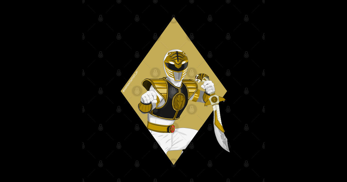 Diamond White Ranger Shield Solid - Power Rangers - Sticker | TeePublic
