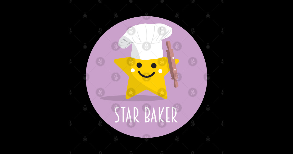 Cute Star Baker with Rolling Pin - Lilac - Star Baker - Sticker | TeePublic