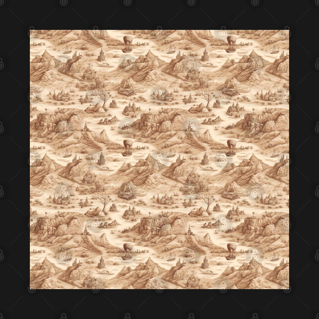 Desert Pattern Sand Dune Oasis Arabic Sahara Sun Canyon Cacti Sandy Dry ...