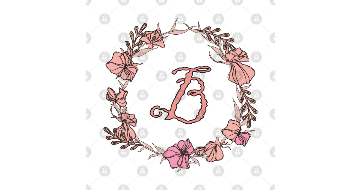 Letter B Rose Pink Initial Monogram - Letter b - Letter B - Sticker ...