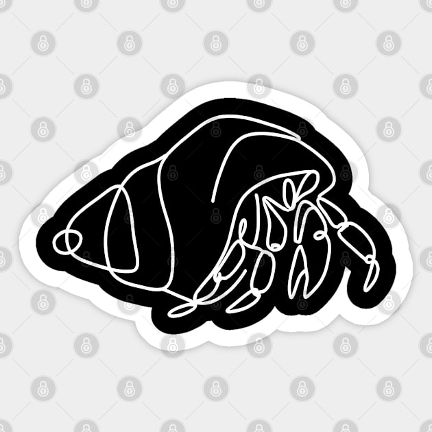 Hermit Crab Line Drawing - Hermit Crab - Sticker | TeePublic