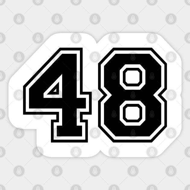 Number 48 Forty Eight 48th Birthday Age Anniversary Numeral Black ...