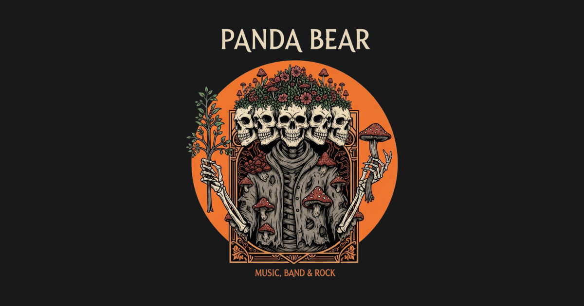 Panda Bear Band Skulls - Panda Bear Band Skulls - T-Shirt | TeePublic