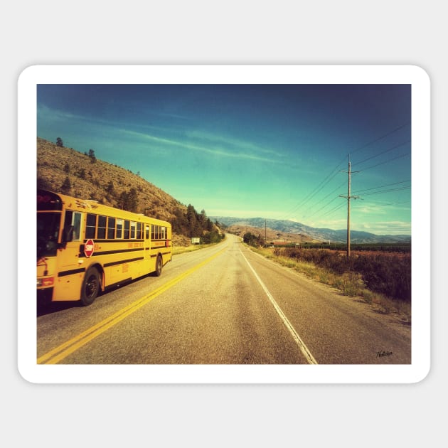 School Bus Crowsnest Highway Osoyoos - The Road - Sticker | TeePublic