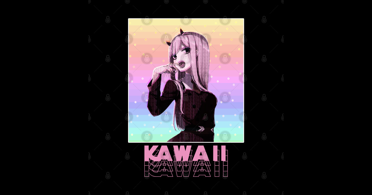Kawaii Pastel Goth Anime Poster Design | Zero Two - Zero Two - T-Shirt ...