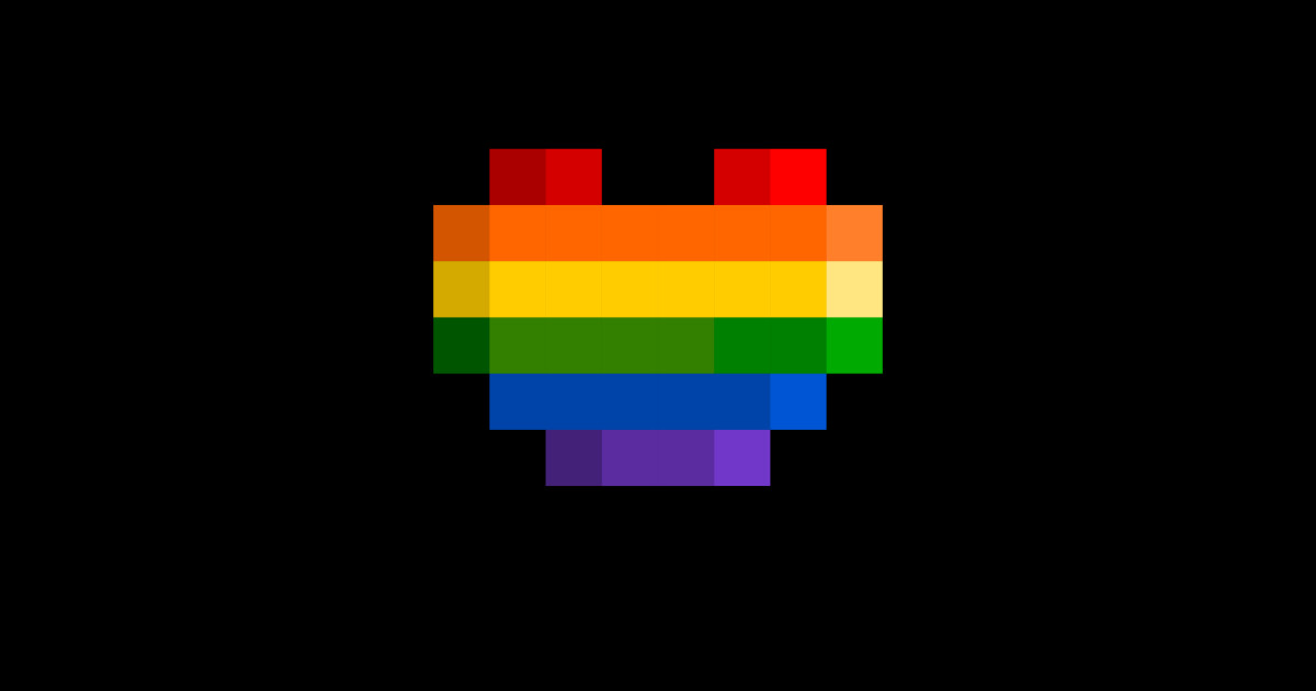 Pixel Pride Flag Heart - Rainbow - Magnet | TeePublic