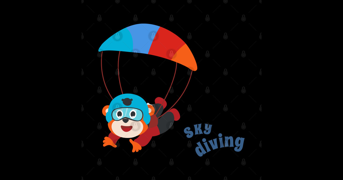 Vector illustration of a cute skydiver. - Skydiving Theme Party ...