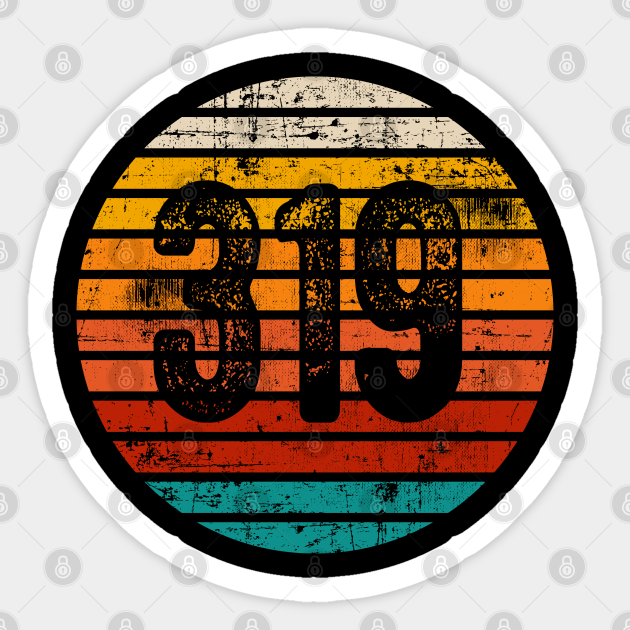 Distressed Vintage Sunset 319 Area Code - 319 Area Code - Sticker ...