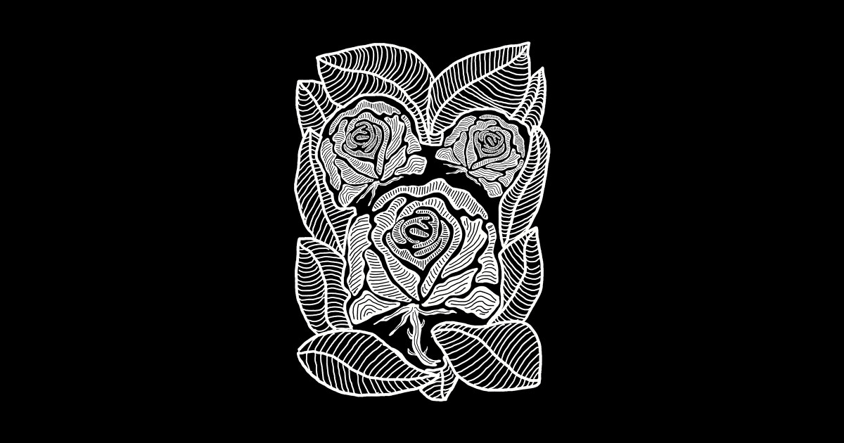 White rose line graphic - White Rose Floral Abstract Design - Posters ...