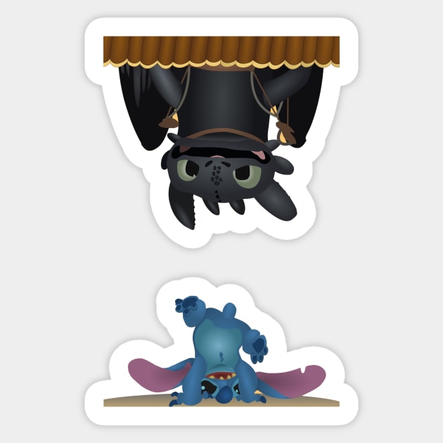 Besties do it together - Stitch and Toothless - Toothless - Sticker ...