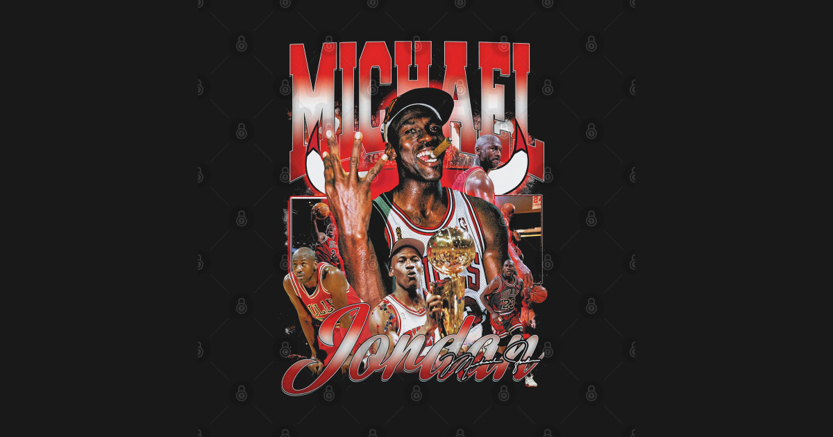 Michael Jordan Champs Collage - Michael Jordan - T-Shirt | TeePublic