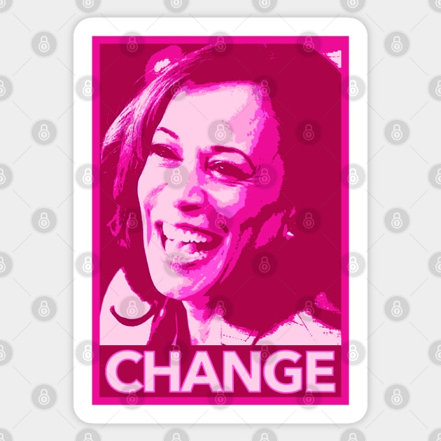 Kamala Harris Change (PINK) - Kamala Harris - Sticker | TeePublic