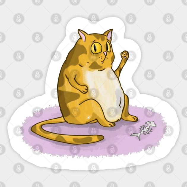 Cute fat cat - Fat Cat - Sticker | TeePublic