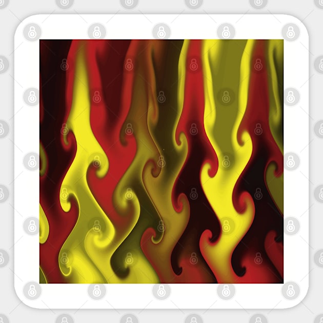 Flames Abstract Art - Abstract Digital Art - Sticker | TeePublic