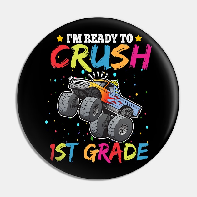 Back to School Boys First Day of 1st grade Monster Truck - Back To ...