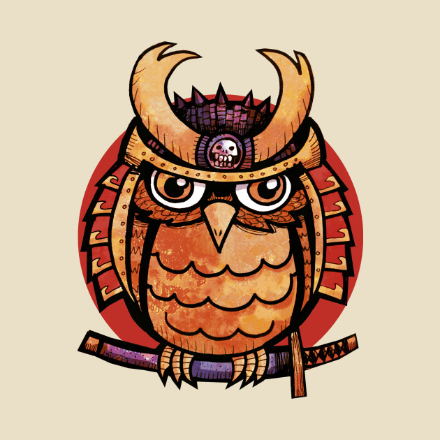 Samurai Owl - Edbot5000 - T-Shirt | TeePublic
