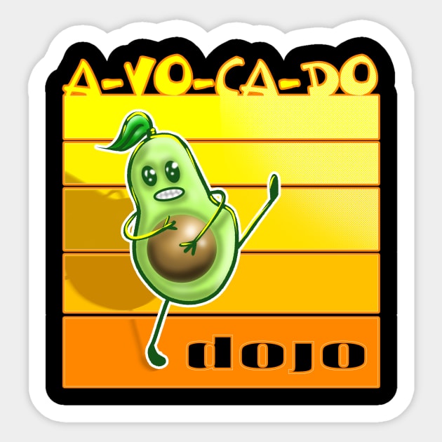 Avocado Dojo Karate Kung Fu Martial Arts Cartoon - Avocado - Sticker ...