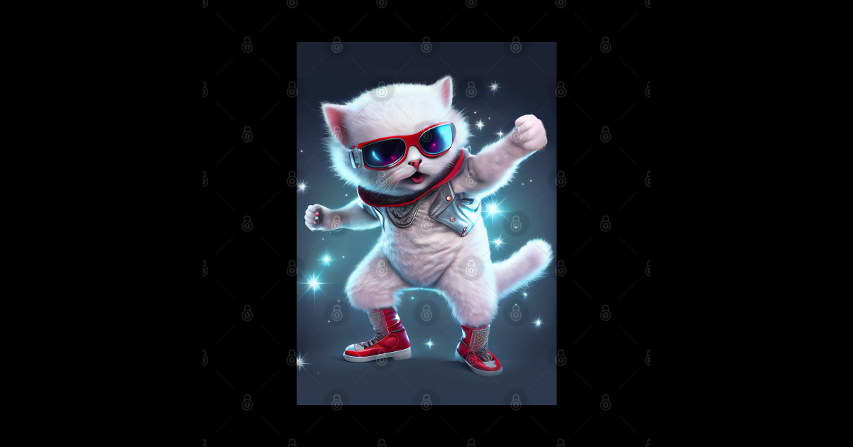 Cute Cosmic Cat - Anime Art design - Cute Cat - Sticker | TeePublic