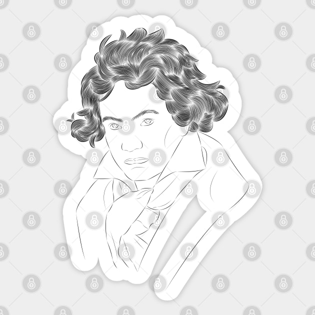 Ludwig Van Beethoven - portrait - Beethoven - Sticker | TeePublic