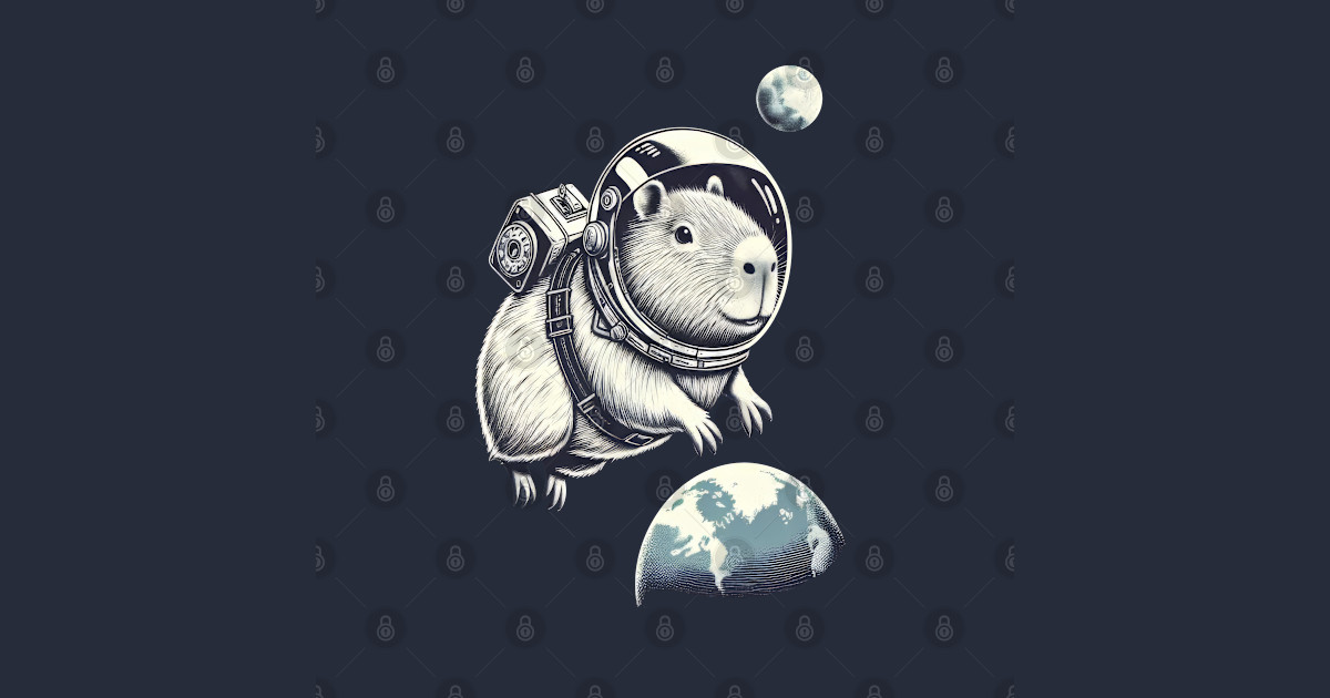 Space Capybara - Capybara - T-Shirt | TeePublic