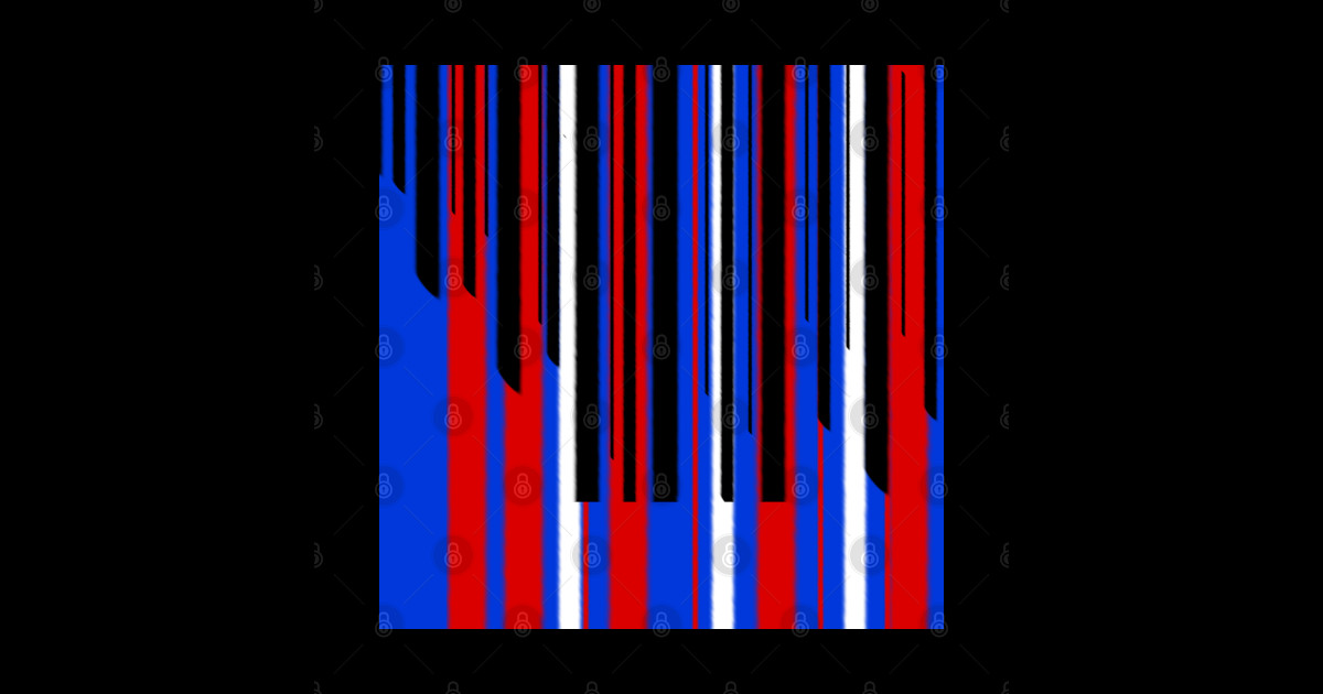 lines on blue - Red - Sticker | TeePublic